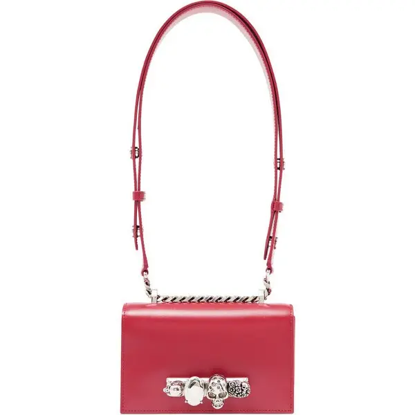 Alexander Mcqueen The Biker Jeweled Satchel In 6444 Lipstick - 50